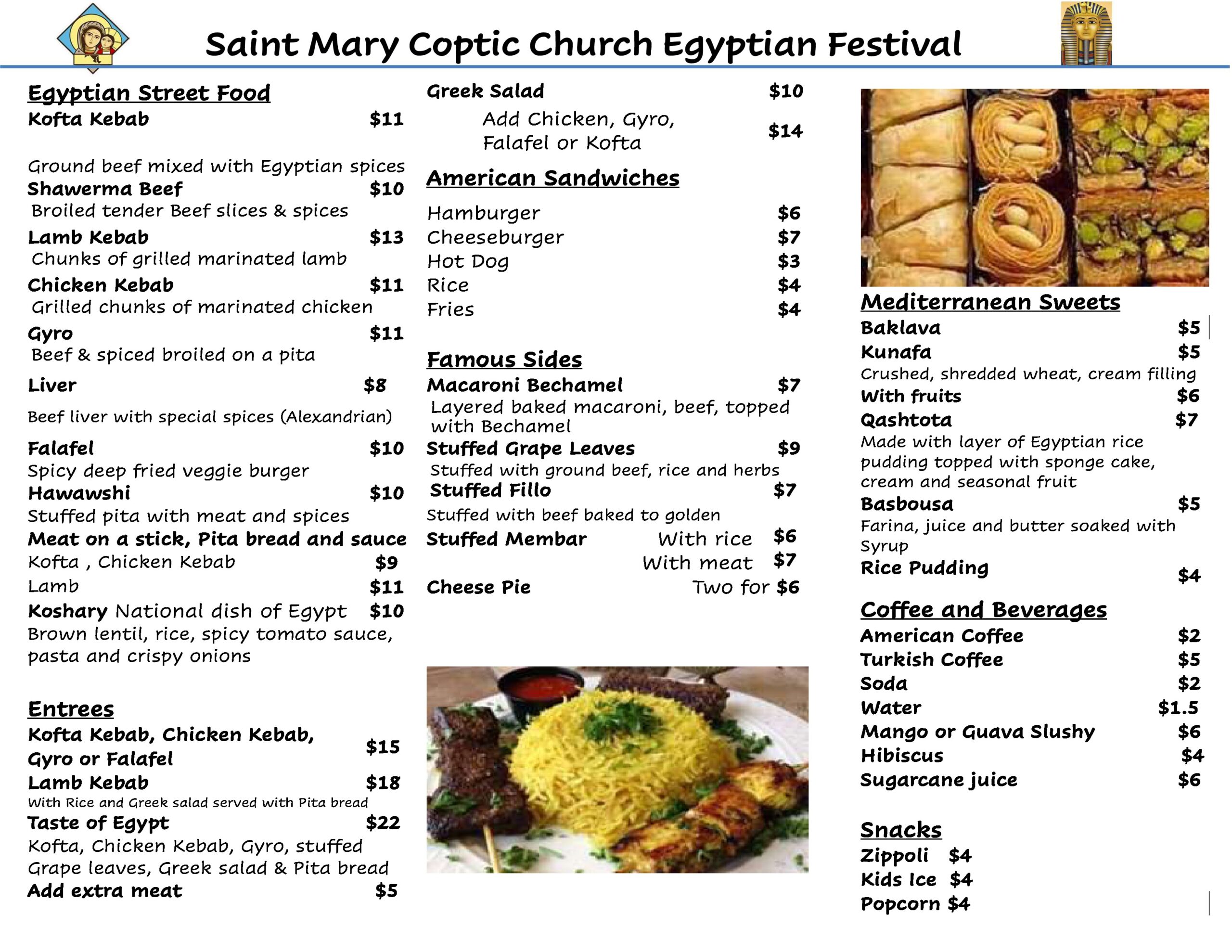 Food Menu – Saint Mary Coptic Church